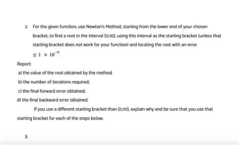 solved 2 for the given function use newton s method