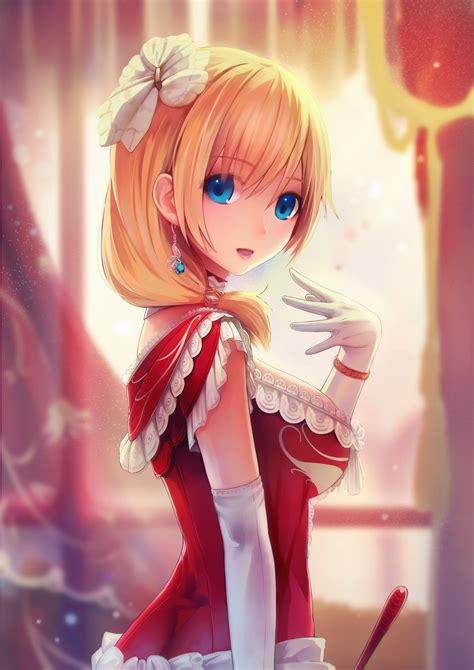 Hintergrundbilder Illustration blond lange Haare Anime Mädchen