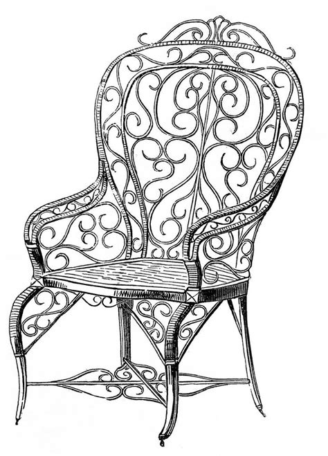 Vintage Clip Art Wicker Garden Chair The Graphics Fairy Clip Art