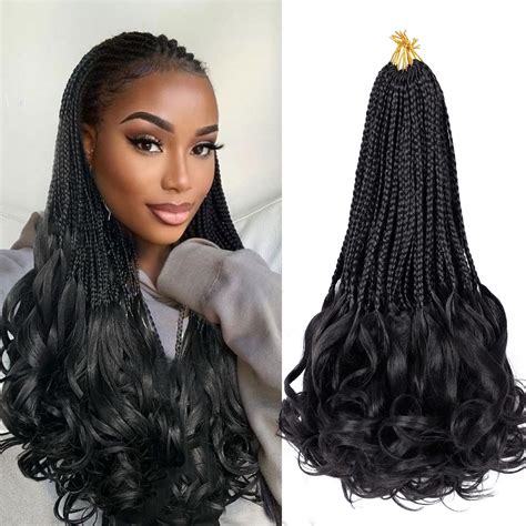 LIYATE French Curl Crochet Braids 12 Inch 7 Packs Black Goddess Box