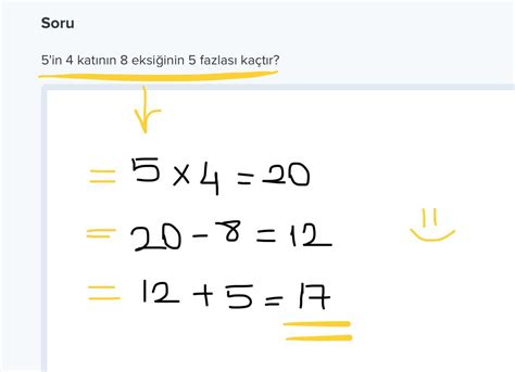 5 in 4 katının 8 eksiğinin 5 fazlası kaçtır Eodev