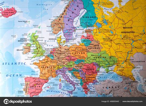 Hohe Detaillierte Politische Landkarte Europas Stockfotografie