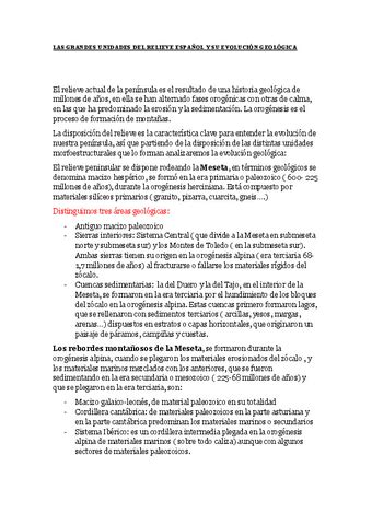 Las Grandes Unidades Del Relieve Espanol Y Su Evolucion Geologica Pdf