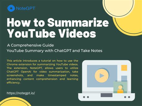 how to summarize youtube videos a comprehensive guide