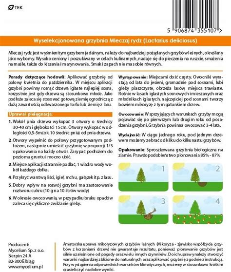 Grzybnia Mleczaj Rydz Grzyby W Ogrodzie Rydze Ceny I Opinie Ceneo Pl
