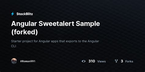 Angular Sweetalert Sample Forked StackBlitz