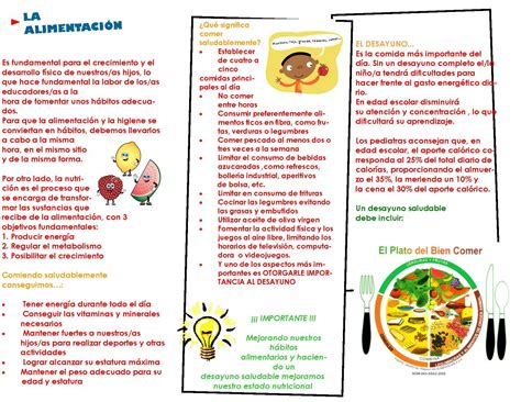 tripticos sobre alimentacion sana en los niños Buscar con Google en
