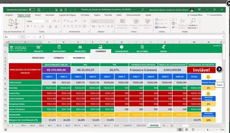 Planilha De Estudo De Viabilidade Econ Mica Em Excel Freela Web