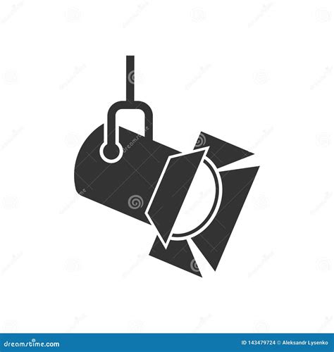 Icono Del Proyector En Estilo Plano Ejemplo Del Vector De La Lámpara En