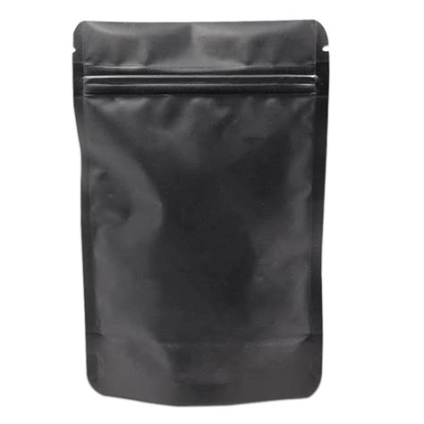 Matte Black Stand Up 200pcs Lot Pure Aluminum Foil Zip Lock Packing