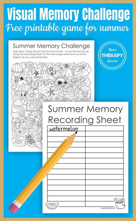 Memory Activities For Seniors Free Printable