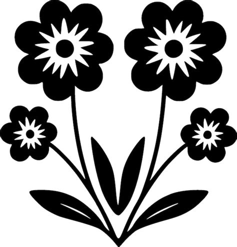 Premium Vector Flowers Black And White Isolated Icon Vector Illustration