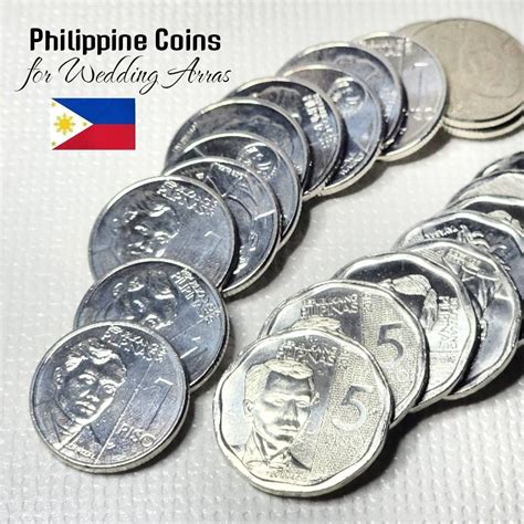 13pcs 5 Peso Or 1 Peso Philippine Coins For Wedding Arras Unity Coins