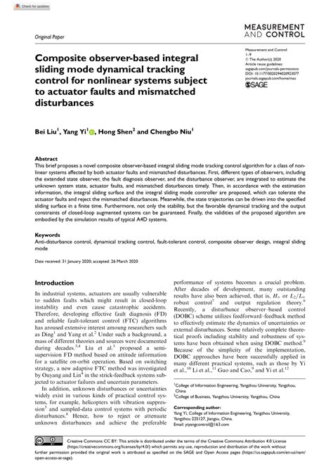 pdf composite observer based integral sliding mode dynamical tracking control for nonlinear