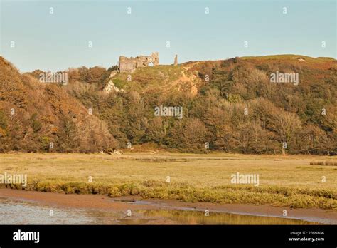Pennard Castle Ruins 12th Century Above Three Cliffs Bay Pennard