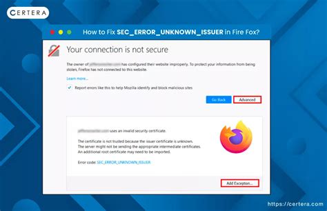 How To Fix Error Code SEC ERROR UNKNOWN ISSUER In Firefox