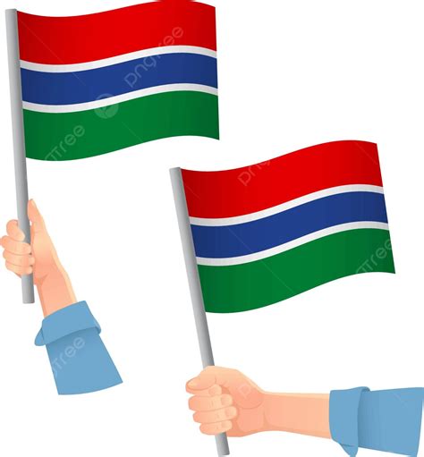Gambia Flag In Hand Icon Gambia Gambian Country Vector Gambia Gambian