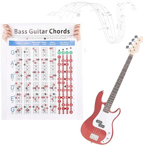 String Bass Fretboard Instructional Chart Poster Nashville Numbering