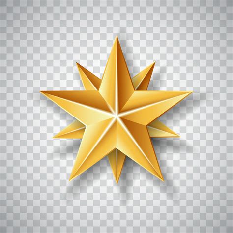 Étoile de Noël papier or isolé sur fond transparent Illustration