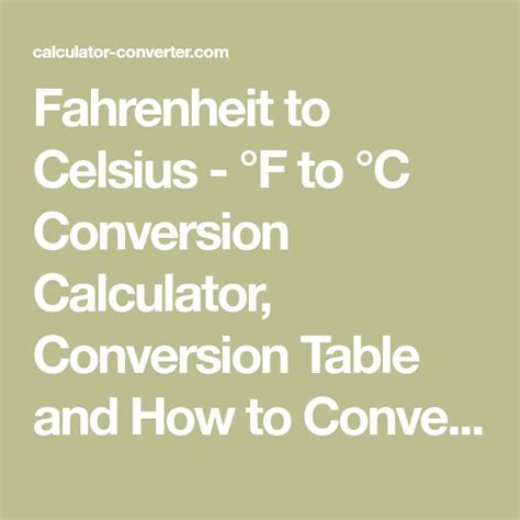 Fahrenheit To Celsius F To C Conversion Calculator Conversion