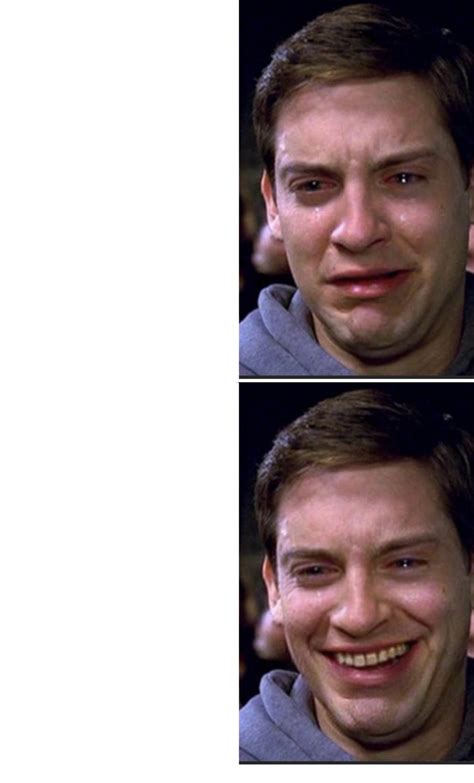 Peter Parker Crying Happy Blank Meme Template Crazy Funny Pictures