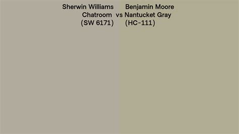 Sherwin Williams Chatroom SW 6171 Vs Benjamin Moore Nantucket Gray