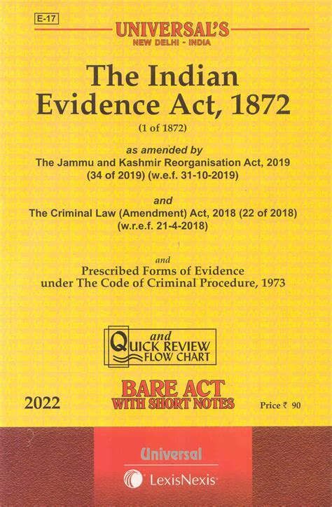 Buy E 17 2022 Edition The Indian Evidence Act 1872 Universal S New