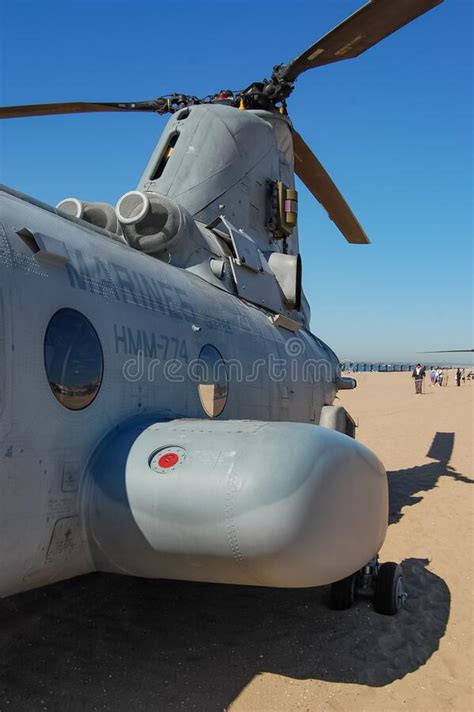 Boeing Vertol CH 46 Sea Knight Of The United States Marine Corps Landed