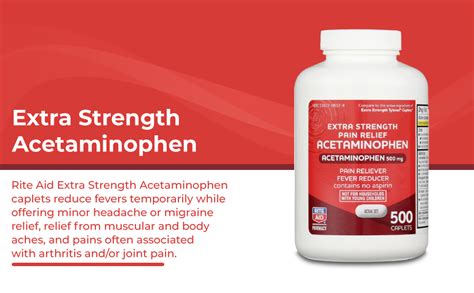 Amazon Rite Aid Extra Strength Acetaminophen Mg Caplets