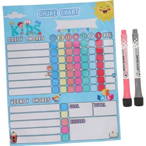 1 Jeu Aimant Frigo Tâches Ménagères Tableau Des Responsabilités Tableau