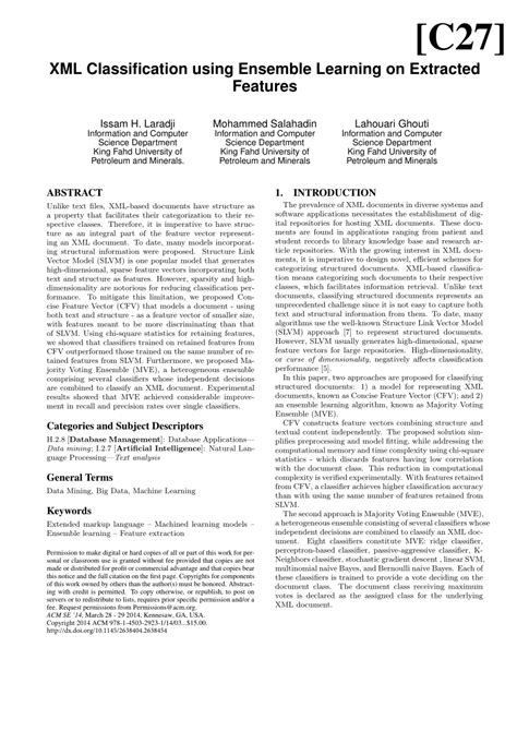pdf xml classification using ensemble learning on extracted features