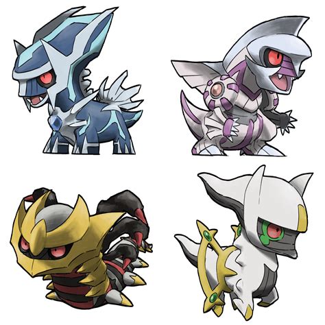 Giratina Arceus Dialga Palkia And Giratina Pokemon Drawn By