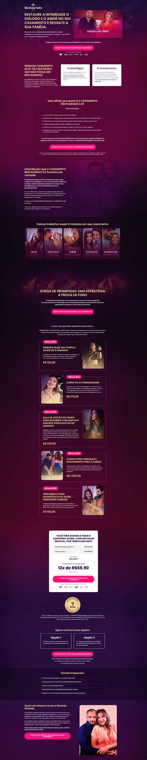 Página de Vendas on Behance Web design Landing page Layout inspiration