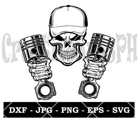 Skull Mechanic Svg File Mechanic Svg Skull Svg Skull Etsy