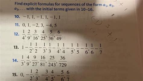 solved find explicit formulas for sequences of the form a1