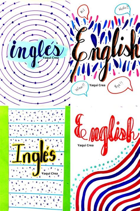 Portadas para cuaderno de inglés fáciles y bonita Artofit
