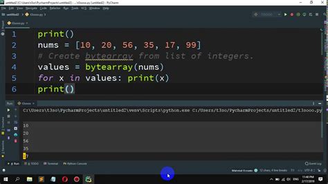 How To Convert A List Of Integers To A Bytearray In Python Youtube