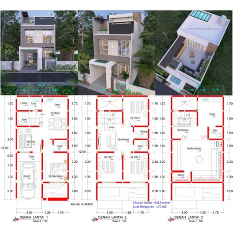 Desain Rumah 3 Lantai Dengan Rooftop Homecare24