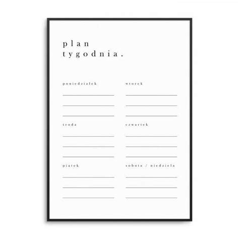 Planer Tygodniowy Do Domowego Biura PLAN TYGODNIA