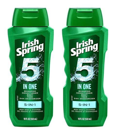 Irish Spring 5 In 1 Shampoo Conditioner Body Wash Face Wash And