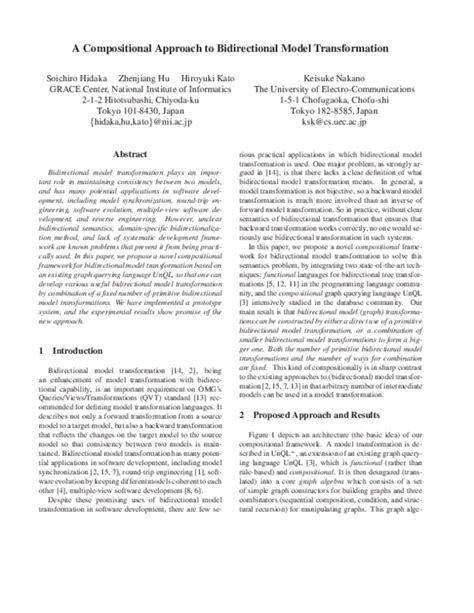 pdf a compositional approach to bidirectional model transformation zhenjiang hu