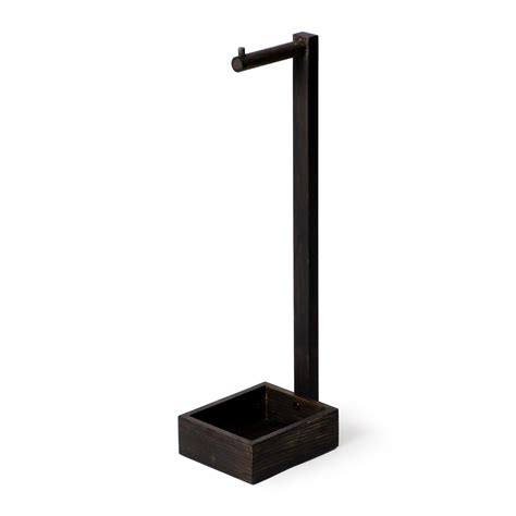 Wireworks Free Standing Toilet Roll Holder Unisex Dark Oak Amara