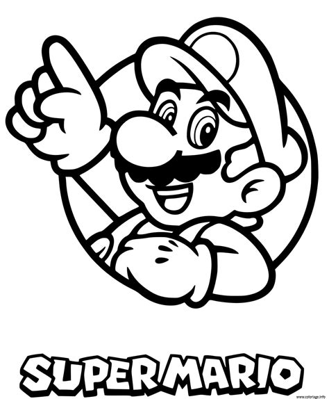 Coloriage Super Mario Bros Avec Logo Classique JeColorie