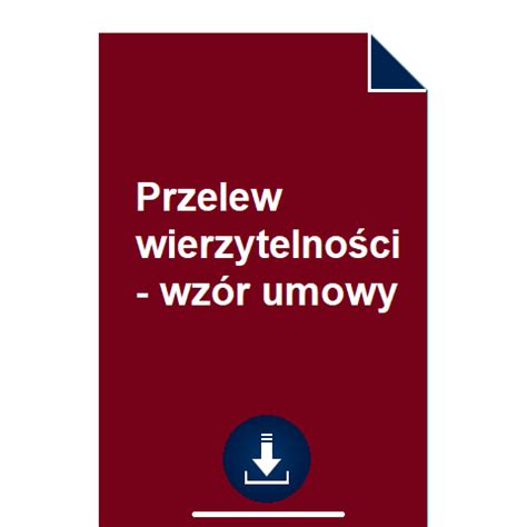Przelew Wierzytelno Ci Wz R Umowy Z Om Wieniem Pobierz