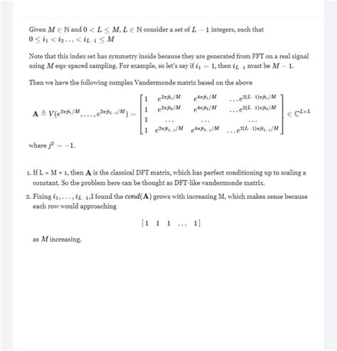 [solved] how to calculate the condition number of a dft matrix i saw some course hero