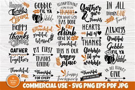 Thanksgiving Svg Bundle Fall Svg Thankful Svg Give Thanks