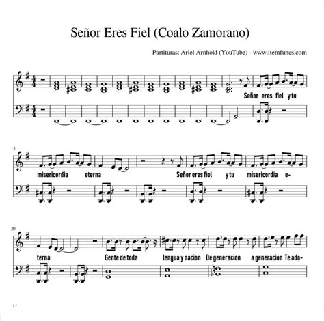 Se Or Eres Fiel Coalo Zamorano Partitura Cristiana Notas Acordes Letra