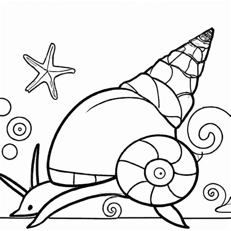 10 Desenhos Incríveis de Caramujos do Mar para Imprimir e Colorir
