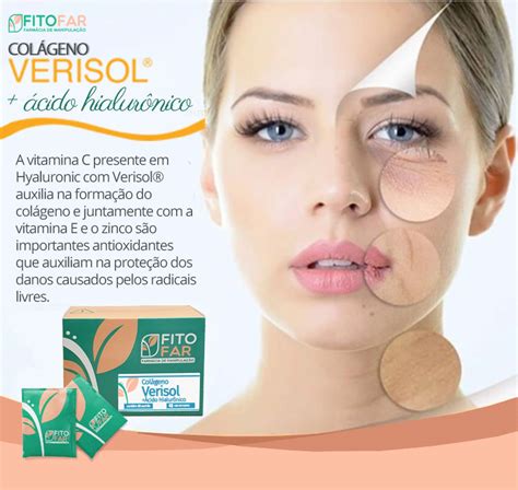Colágeno Verisol Ácido Hialurônico 30 SACHÊS Fitofar Farmácia de