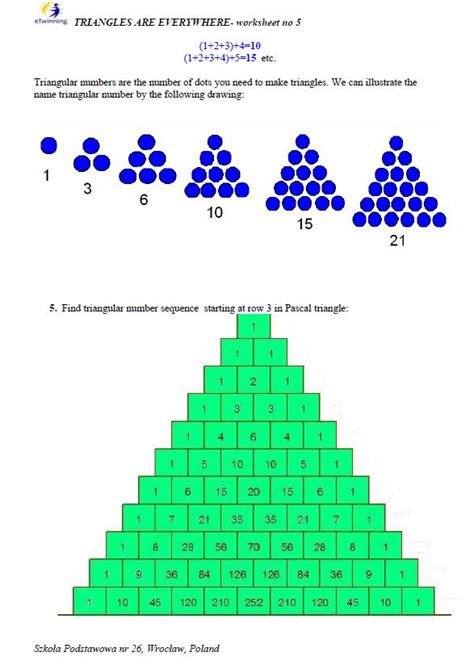 pascals triangle worksheet